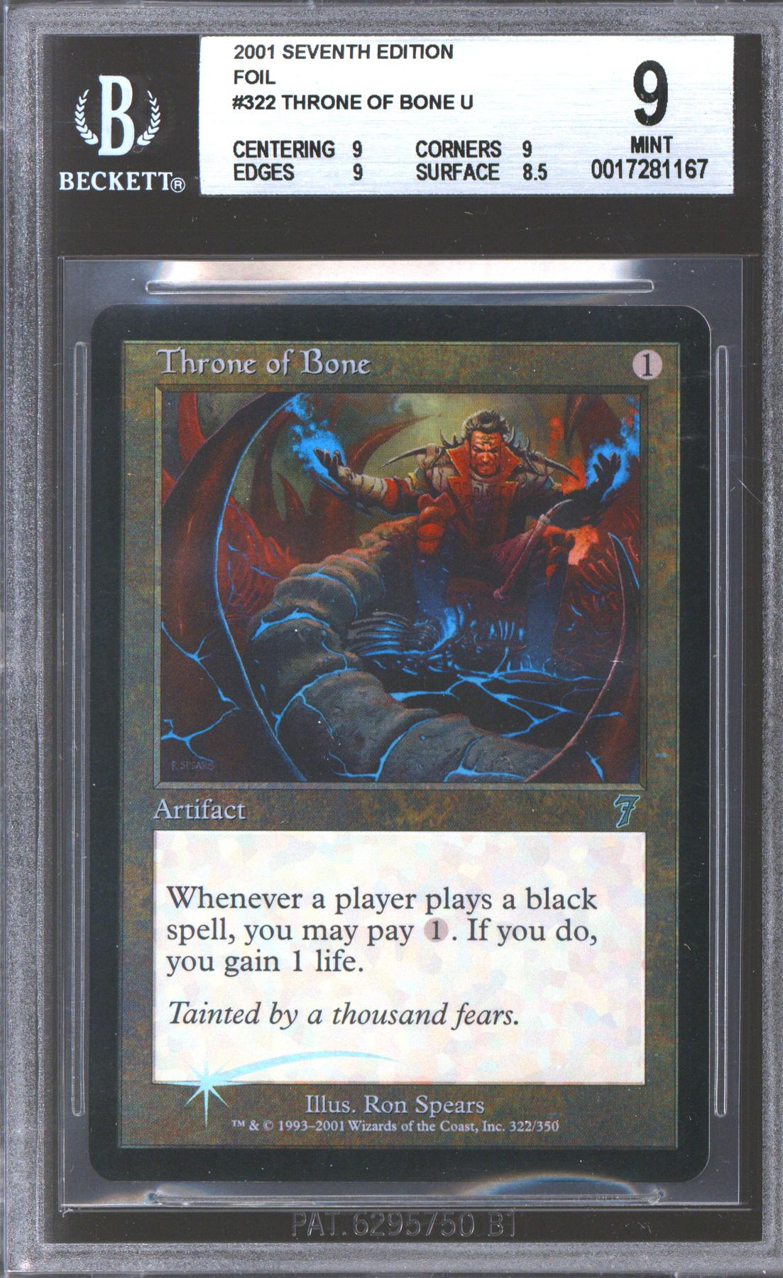Magic the Gathering 7th Edition Seventh Ed FOIL Throne of Bone BGS 9 (9 ...