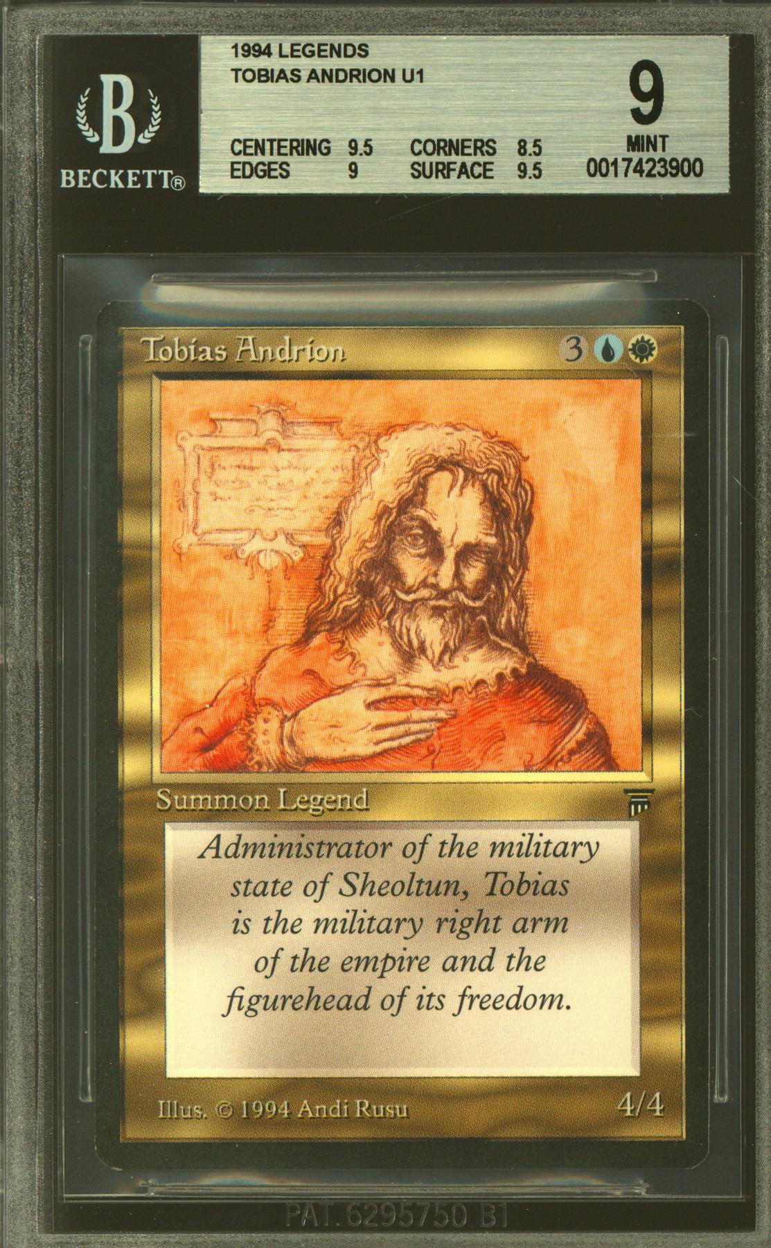 Magic the Gathering Legends Tobias Andrion BGS 9 (9.5, 8.5, 9, 9.5 ...