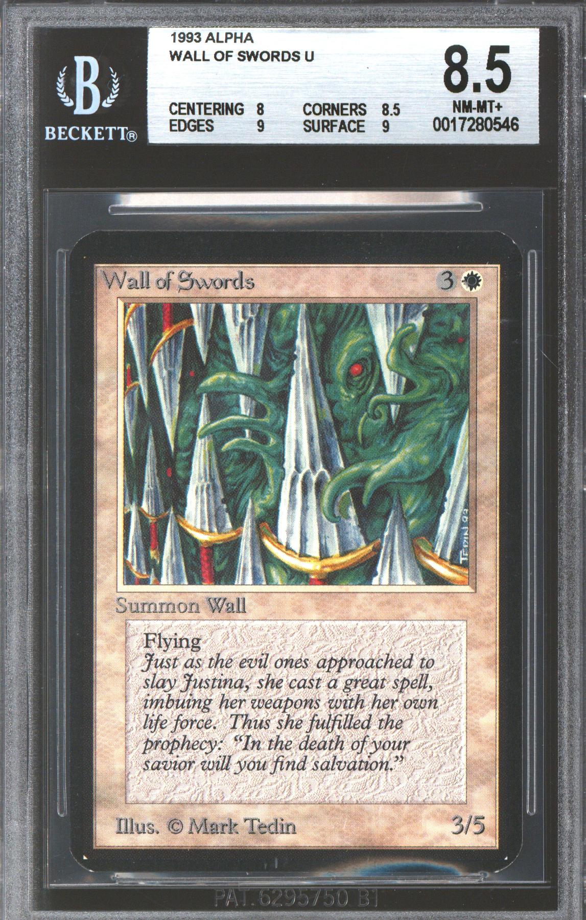 Magic the Gathering Alpha Wall of Swords BGS 8.5 (8, 8.5, 9, 9) NEAR ...