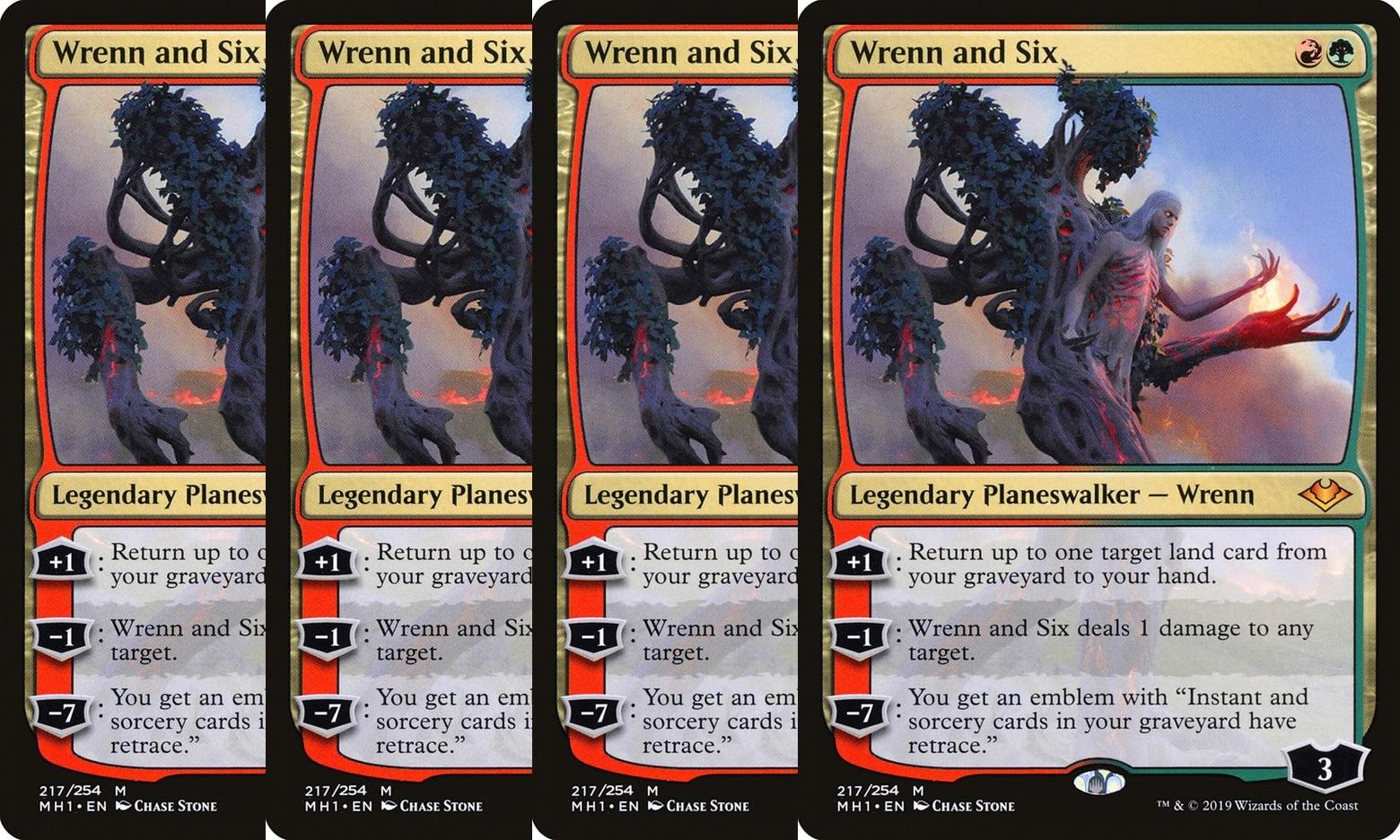 Magic the Gathering Modern Horizons PLAYSET Wrenn and Six x4 NEAR MINT ...