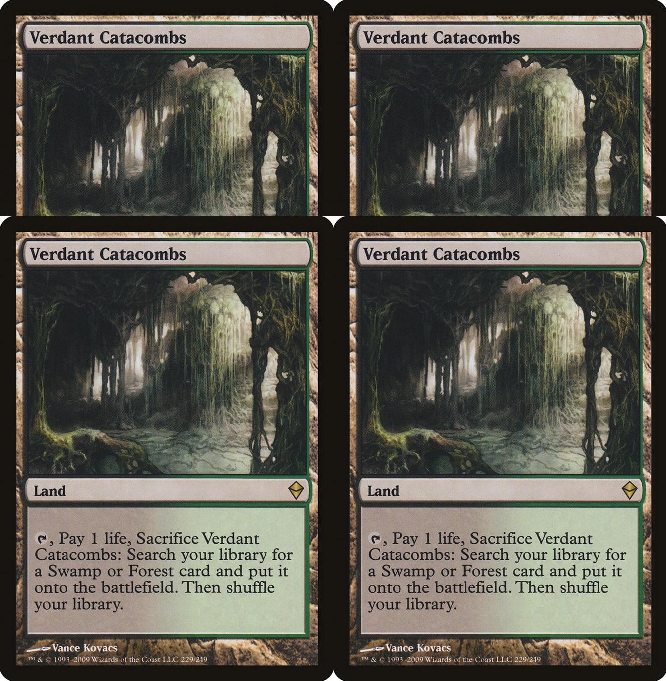 Magic the Gathering Zendikar PLAYSET 4x Verdant Catacombs x4 NEAR MINT ...
